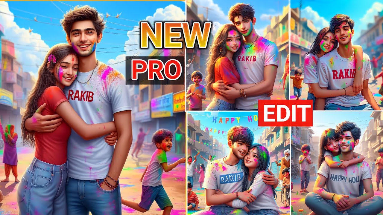 3D Ai Couples Happy holi Image Creator | Bing Image creator | Happy ...