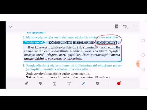 7-ci sinif Azərbaycan dili Köməkçi nitq hissələrinin sinonimliyi. Əl-Xarəzmi mətni. Səhifə140-141