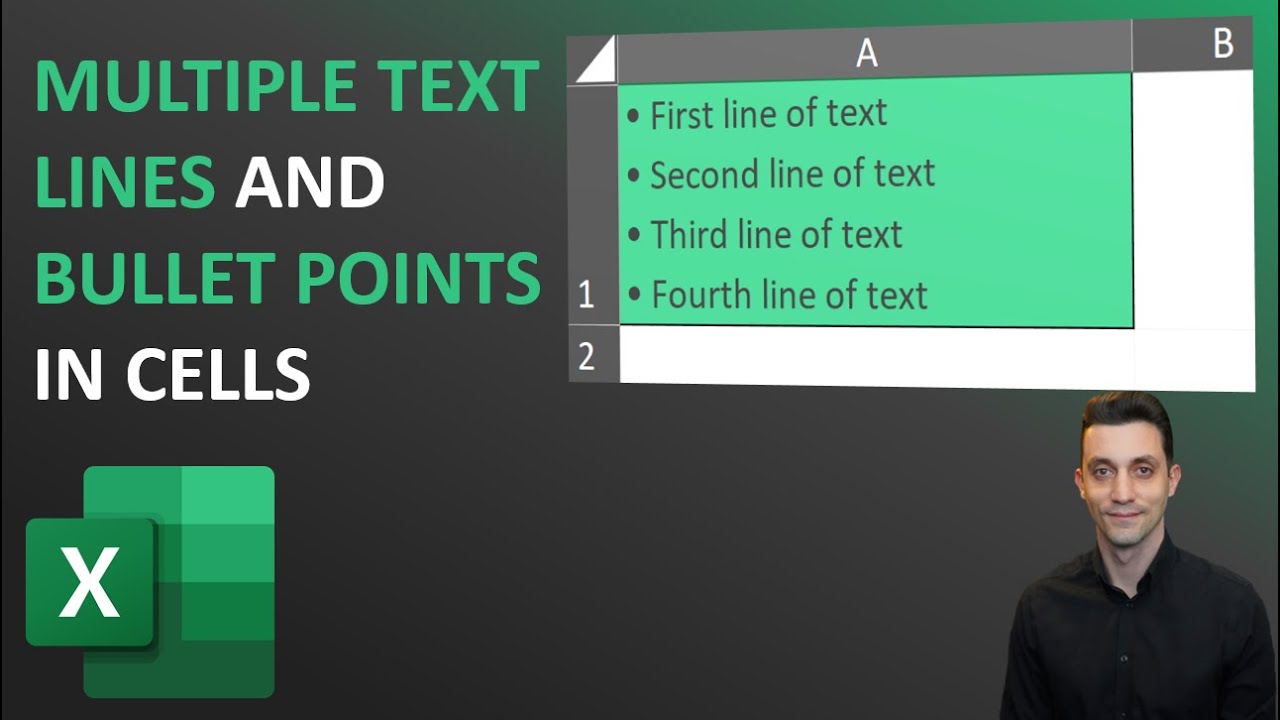 Excel Tips - Separate Lines in a Cell | Bullet Points - YouTube