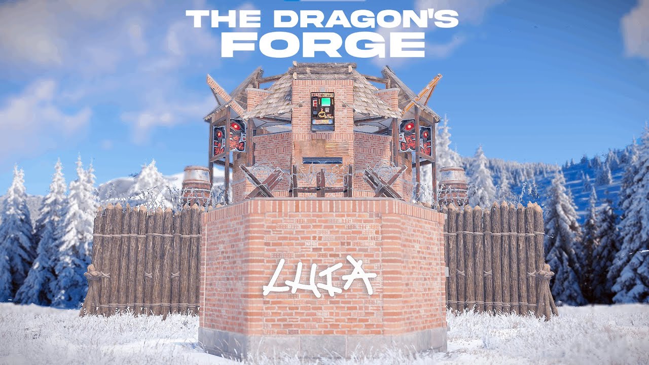 🐉The Dragon's Forge⚒️• Trio/Squad Base • Insane Base With a Mountain ...