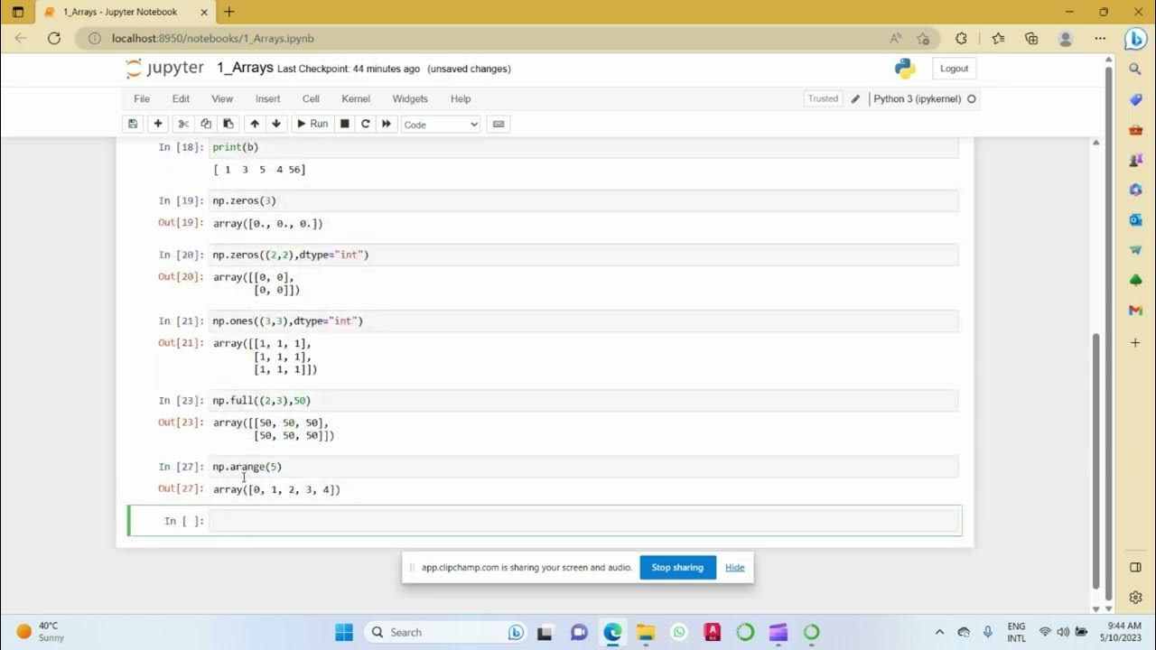 2 Defining Arrays In Python Youtube