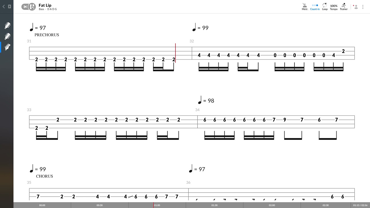 Sum 41 - Fat Lip (BASS TAB PLAY ALONG) - YouTube