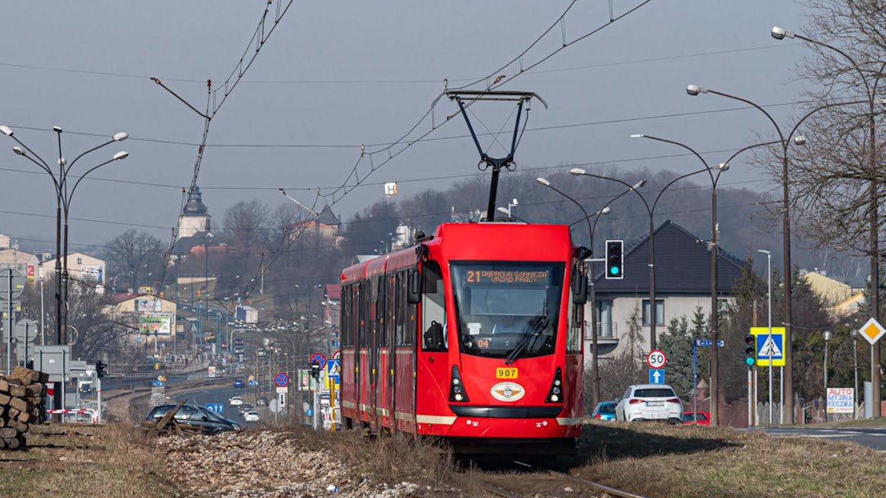 Düwag/TŚ Ptm #907 - Tramwaje Śląskie (Przejazd, T21) ♪ Przekładnia ♪ - YouTube