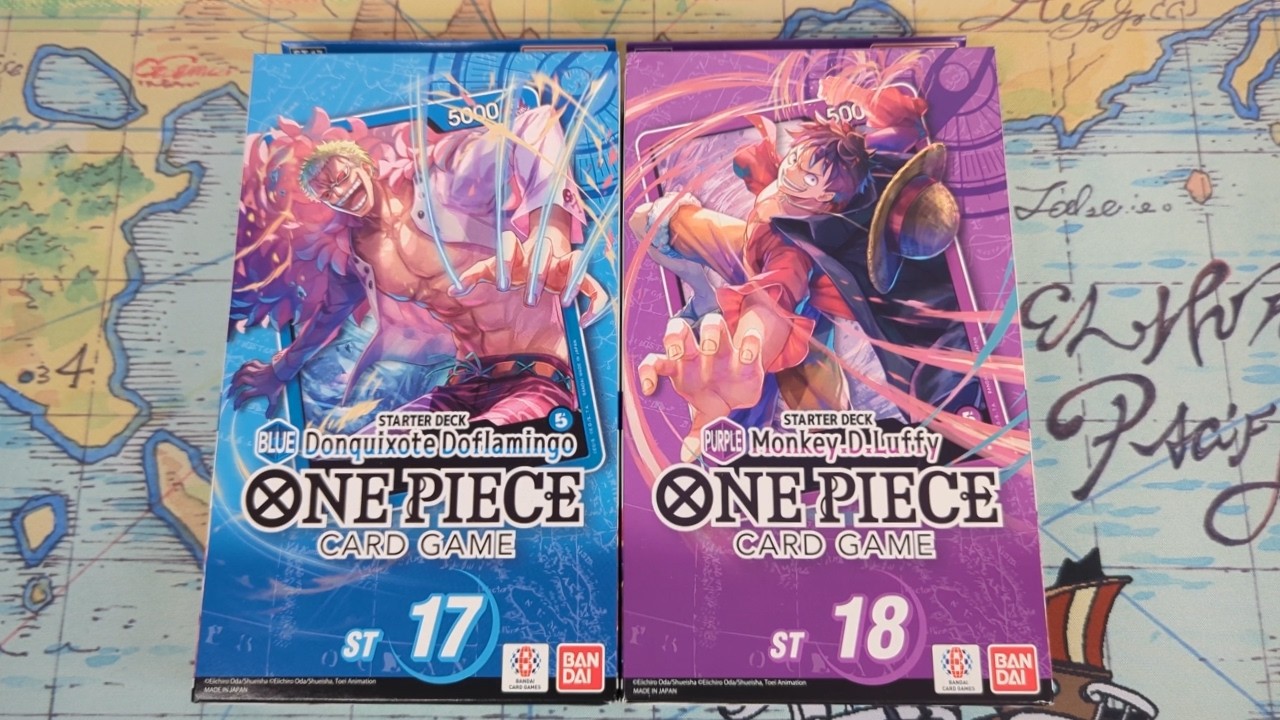 One Piece ST 17: Blue Doflamingo & ST 18: Purple Luffy - One Piece Card ...