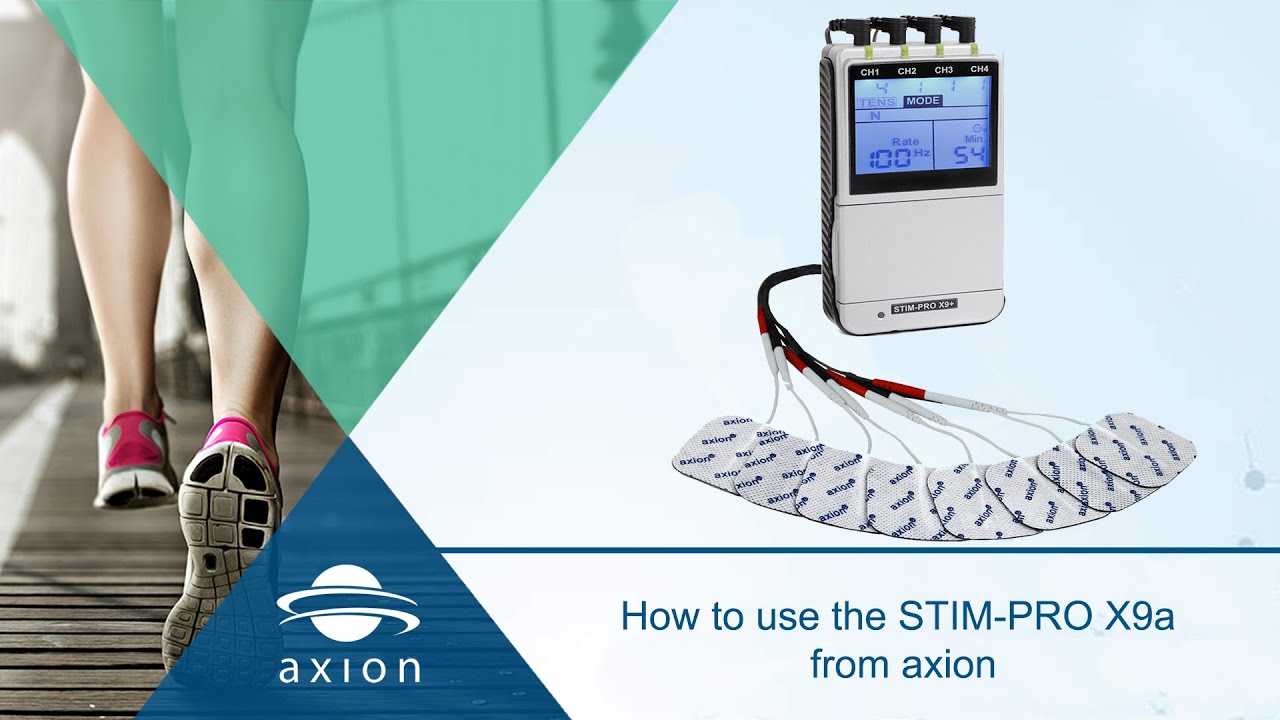 TENS EMS Device Application - How To Use The STIM-PRO X9+ | axion - YouTube