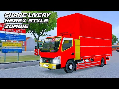 SHARE LIVERY CANTER HEREX ZOMBIE STYLE MOD BUSSID - YouTube