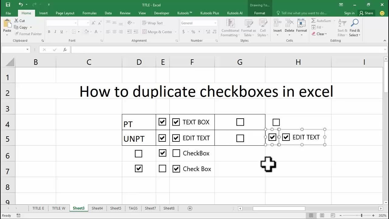 How to copy and past check box in excel | |How to duplicate checkboxes ...