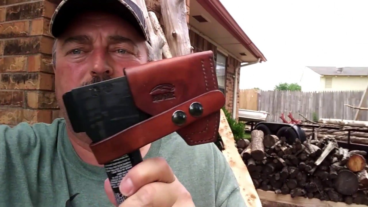 Fiskars leather hatchet cover - YouTube