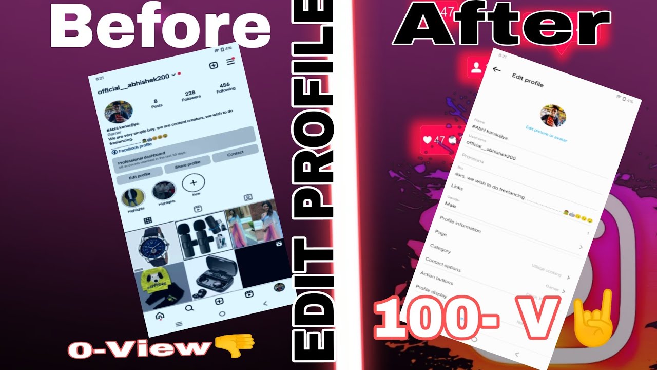 Instagram profile Editing Kaise Karhe // How to Edit Instagram profile ...
