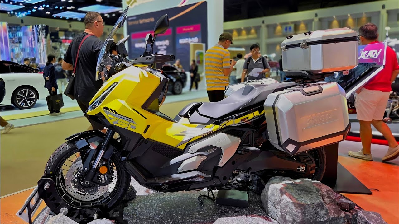 2025 HONDA X ADV 750 YELLOW WITH TOP BOX AND SIDE CASES - WALKAROUND ...