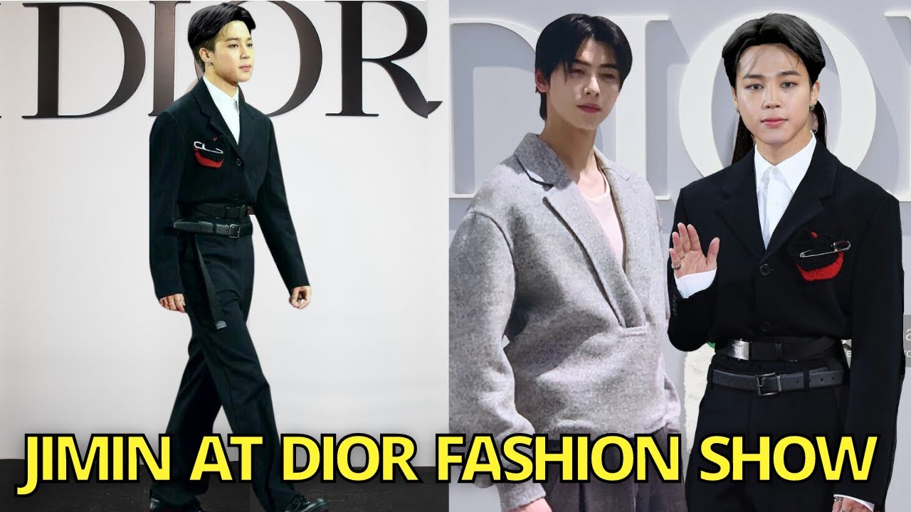 OMG Jimin Arrives at Dior Fashion Show in Paris with Cha Eunwoo, Jimin ...