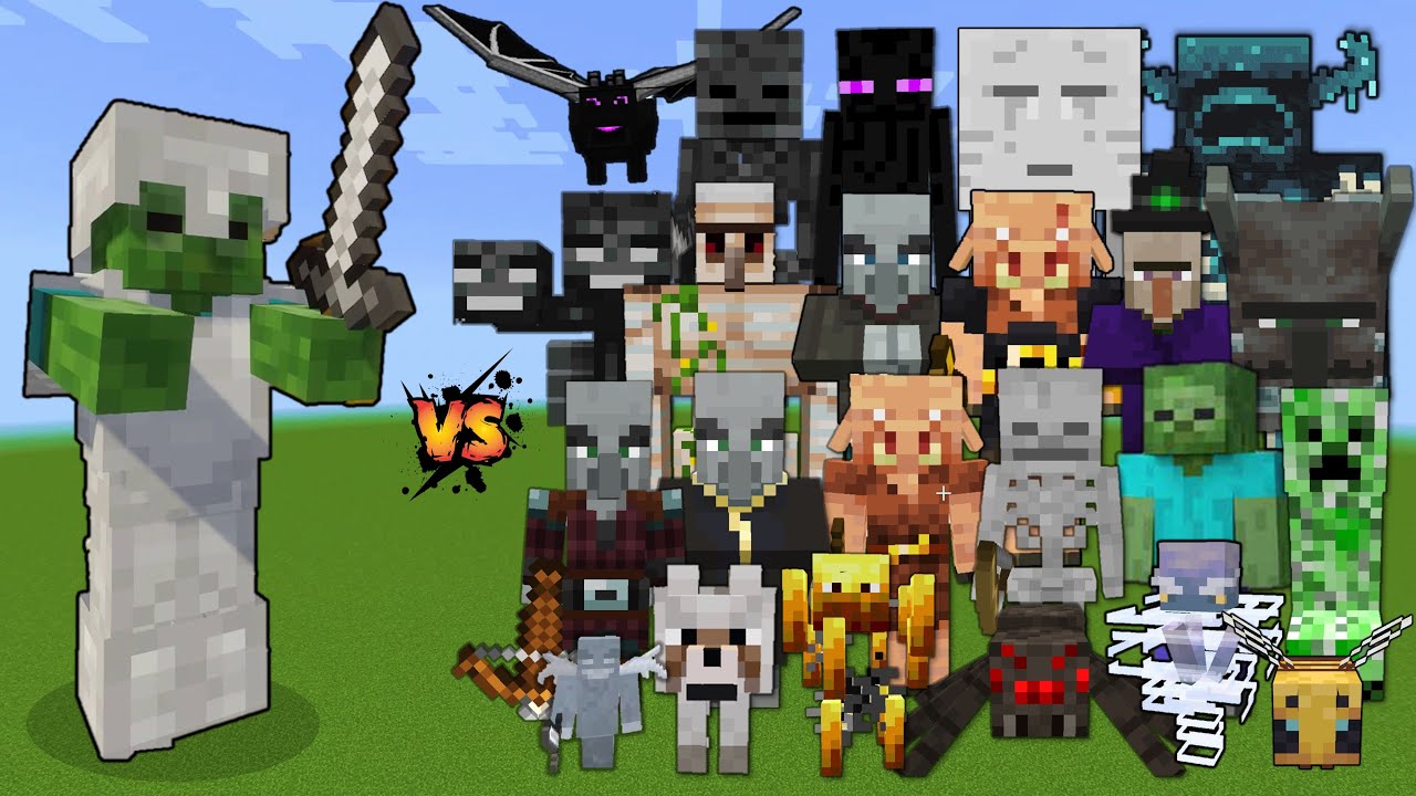 Zombie with Iron Armor & Iron Sword vs Every mob in Minecraft - Zombie ...