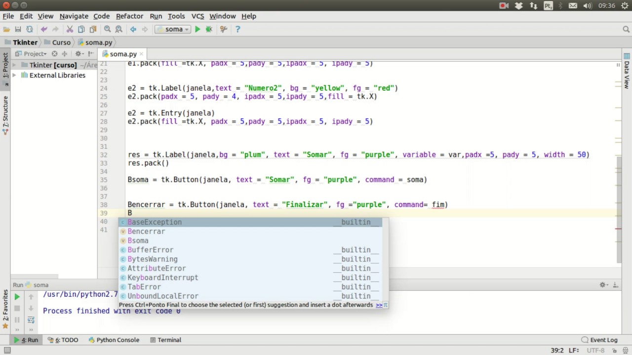 Pythom Módulo Tkinter Aula 12 #Soma de 2 valores 02 - YouTube