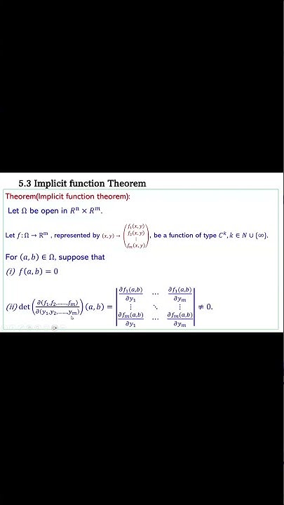 Implicit functions theorem - YouTube