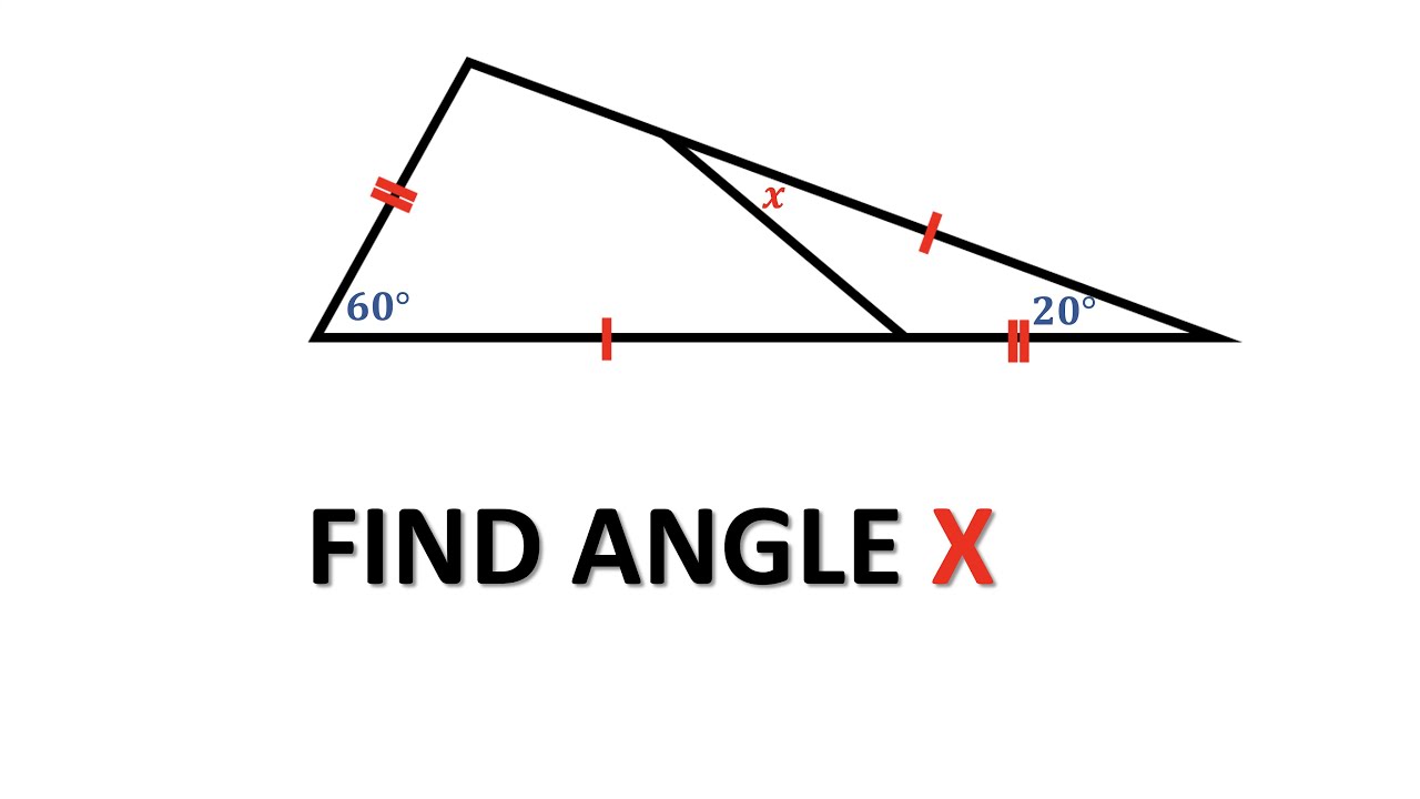 Find another angle x in a triangle. - YouTube