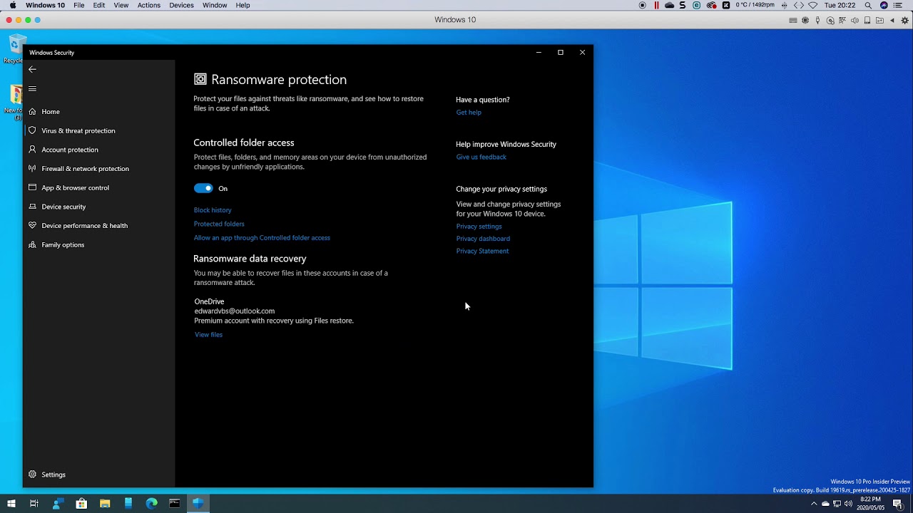 Windows 10 - Ransomware Protection - YouTube