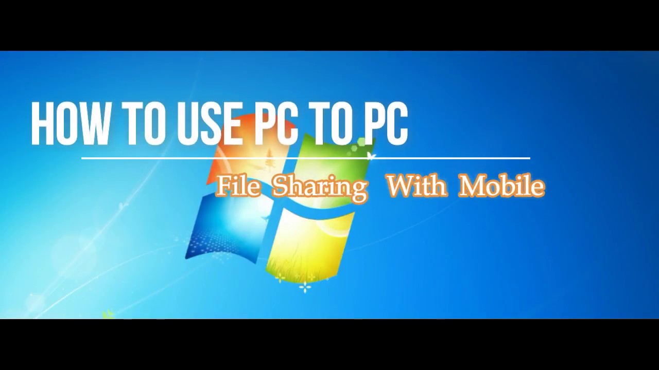 How To Pc to Pc File Sharing in Mobile networking - YouTube