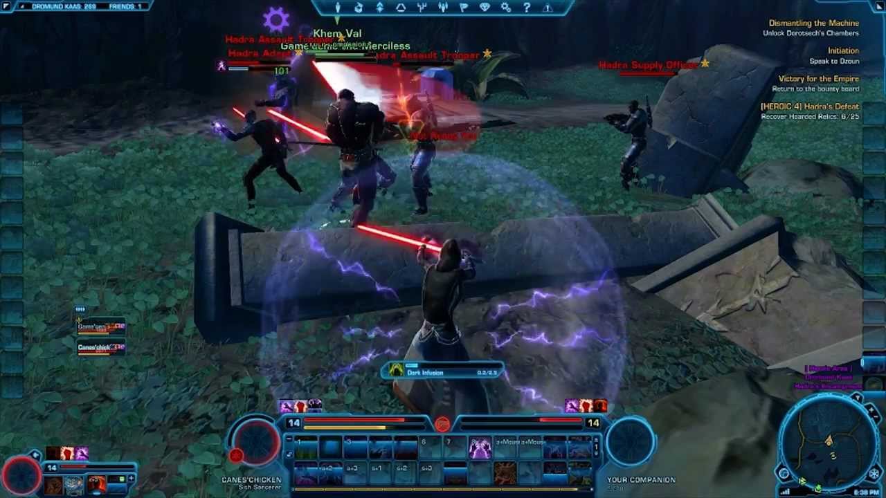 Sith Sorcerer & Marauder Heroic Combat SWTOR Star Wars The Old Republic ...