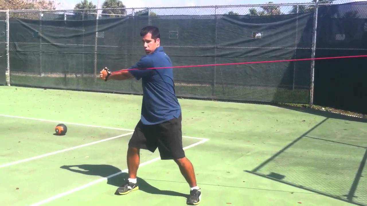 Standing Torso Rotations with Band - YouTube