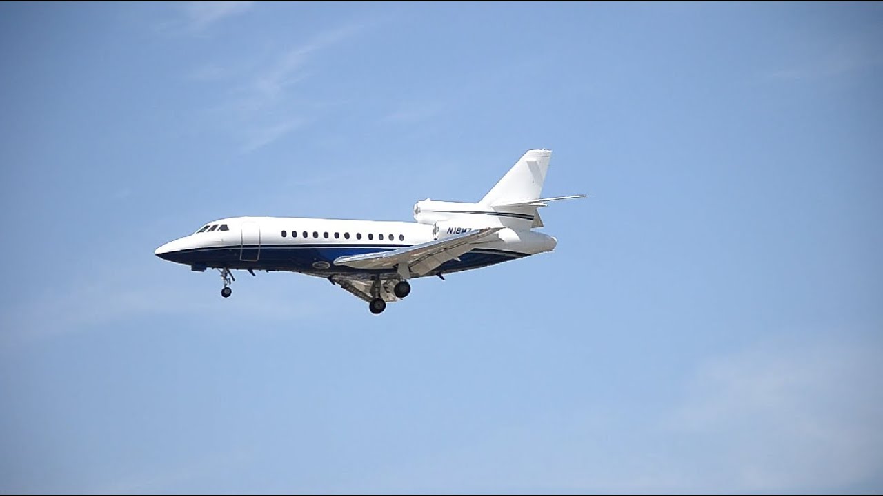 Dassault Falcon 900 [N18MZ] Landing At LAX - YouTube