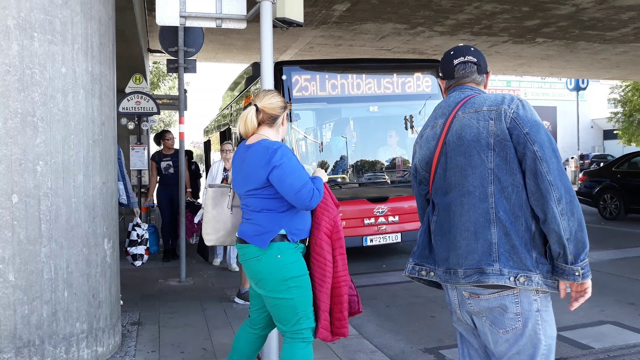 U-Bahn U1, Straßenbahn 25, Bus 25A, 27A Wien - YouTube