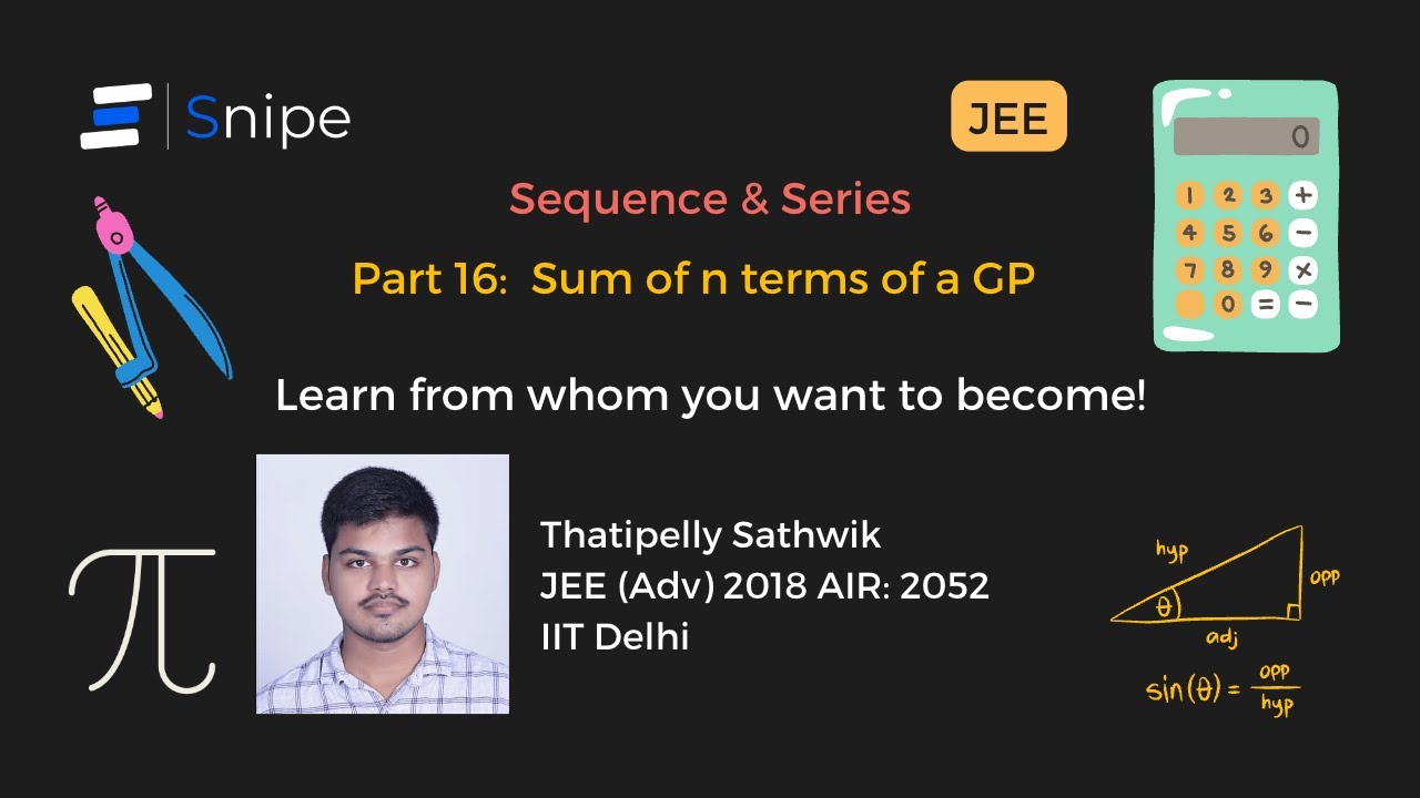 Sum of n terms of a GP | Sequence & Series | JEE, CBSE - YouTube
