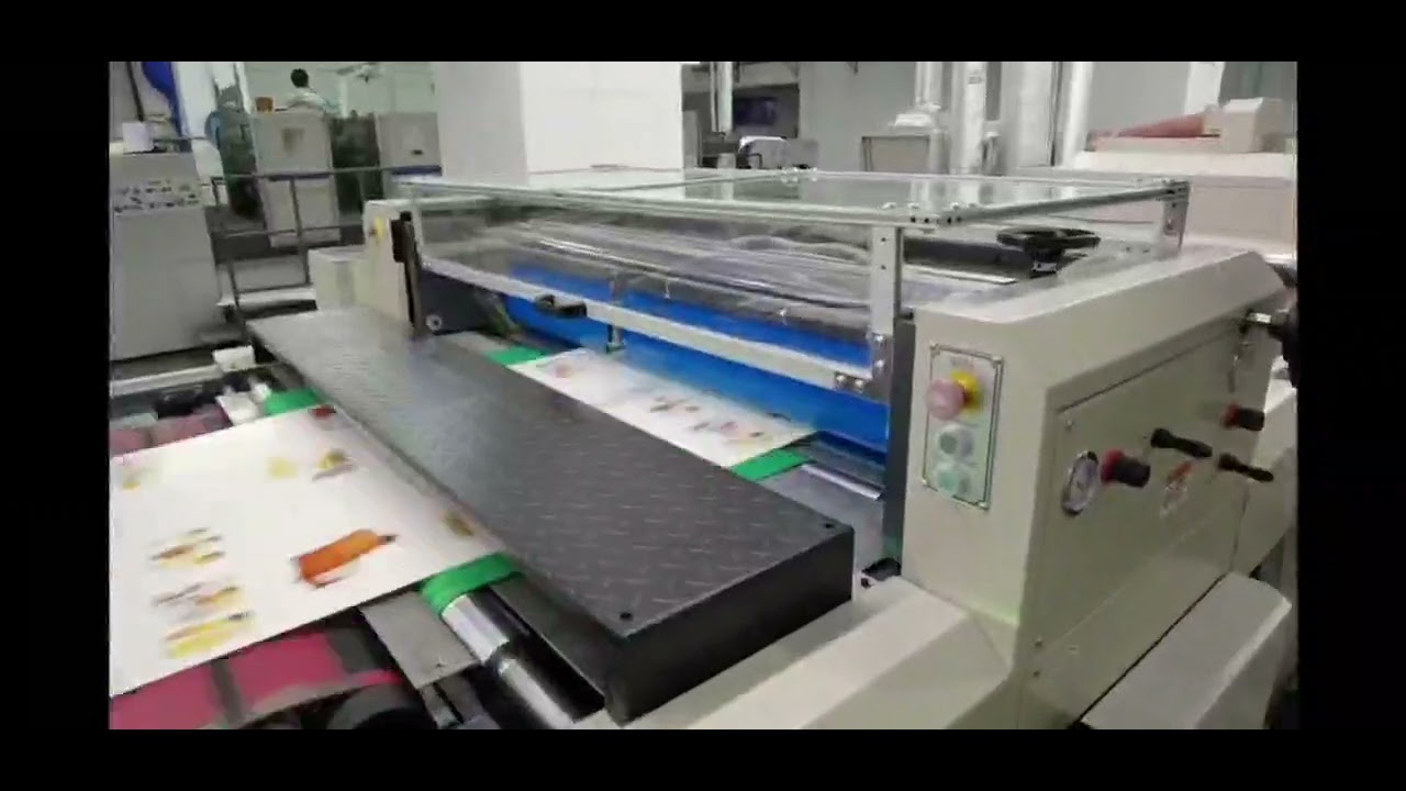 Full automatic high -speed thin paper UV coating machine - YouTube
