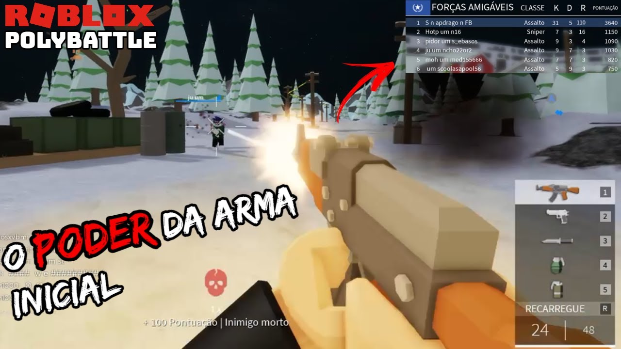 COMO JOGAR COM A ARMA INICIAL | POLYBATTLE ROBLOX - YouTube