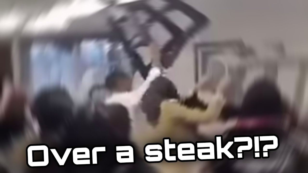Crazy Food Fight Happens Over A Steak At Golden Corral! - YouTube