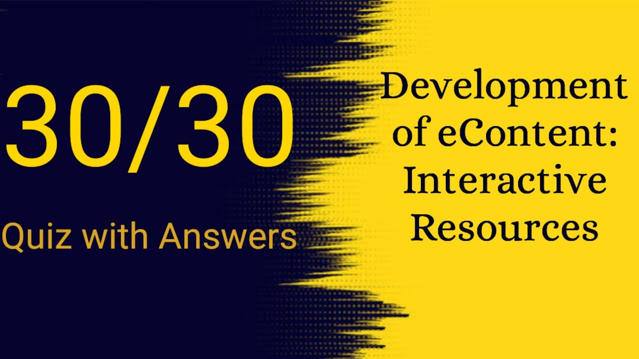 Development of eContent: Interactive Resources Quiz with Answers - YouTube