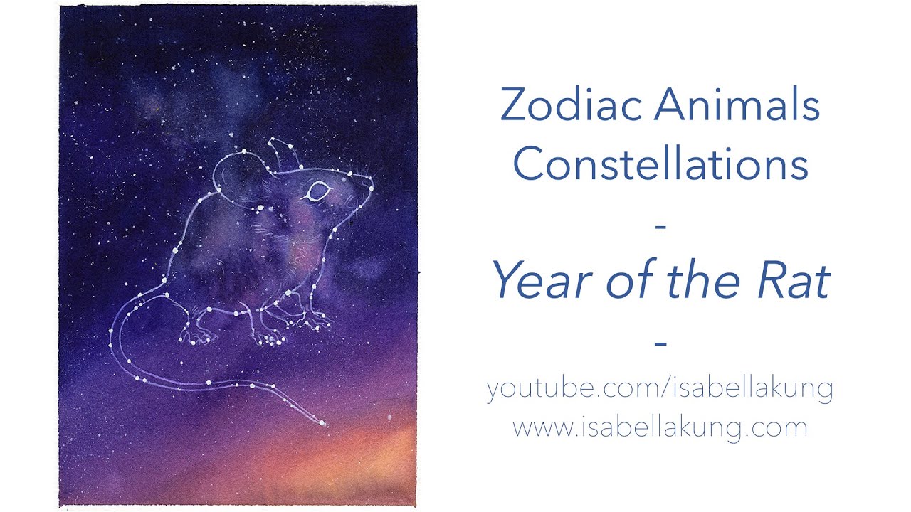 Timelapse Watercolor Painting Tutorial - Zodiac Animals Constellation ...