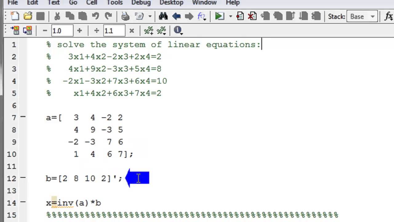 Solve A System Of Linear Equations In MATLAB Using Matrix Inverse