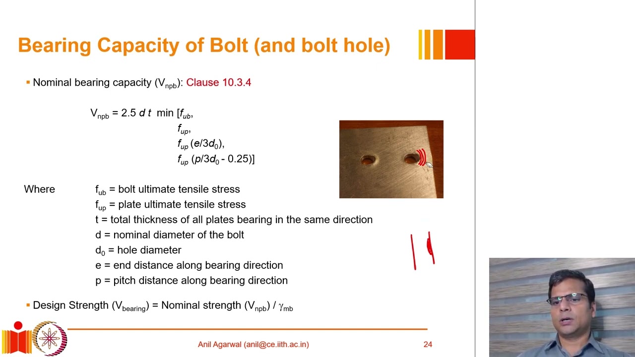 Design of Bearing type bolts in shear: Basic design principle - YouTube