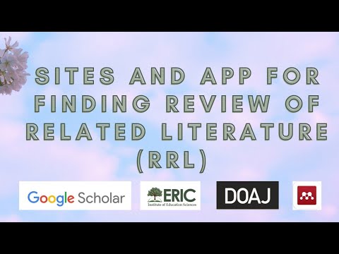 Helpful Sites and App for Review of Related Literature (RRL) - YouTube
