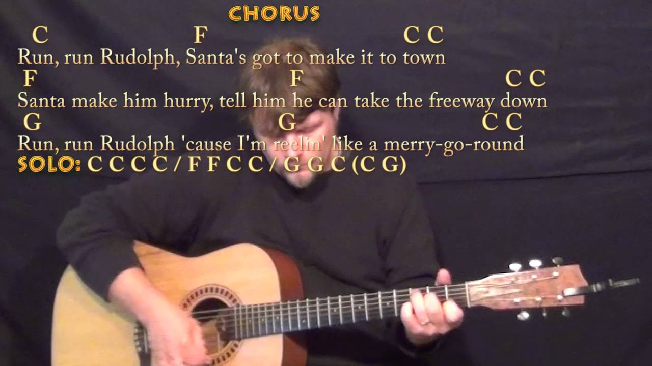 Run Run Rudolph (Chuck Berry) - C Major - Acoustic Guitar Instrumental ...