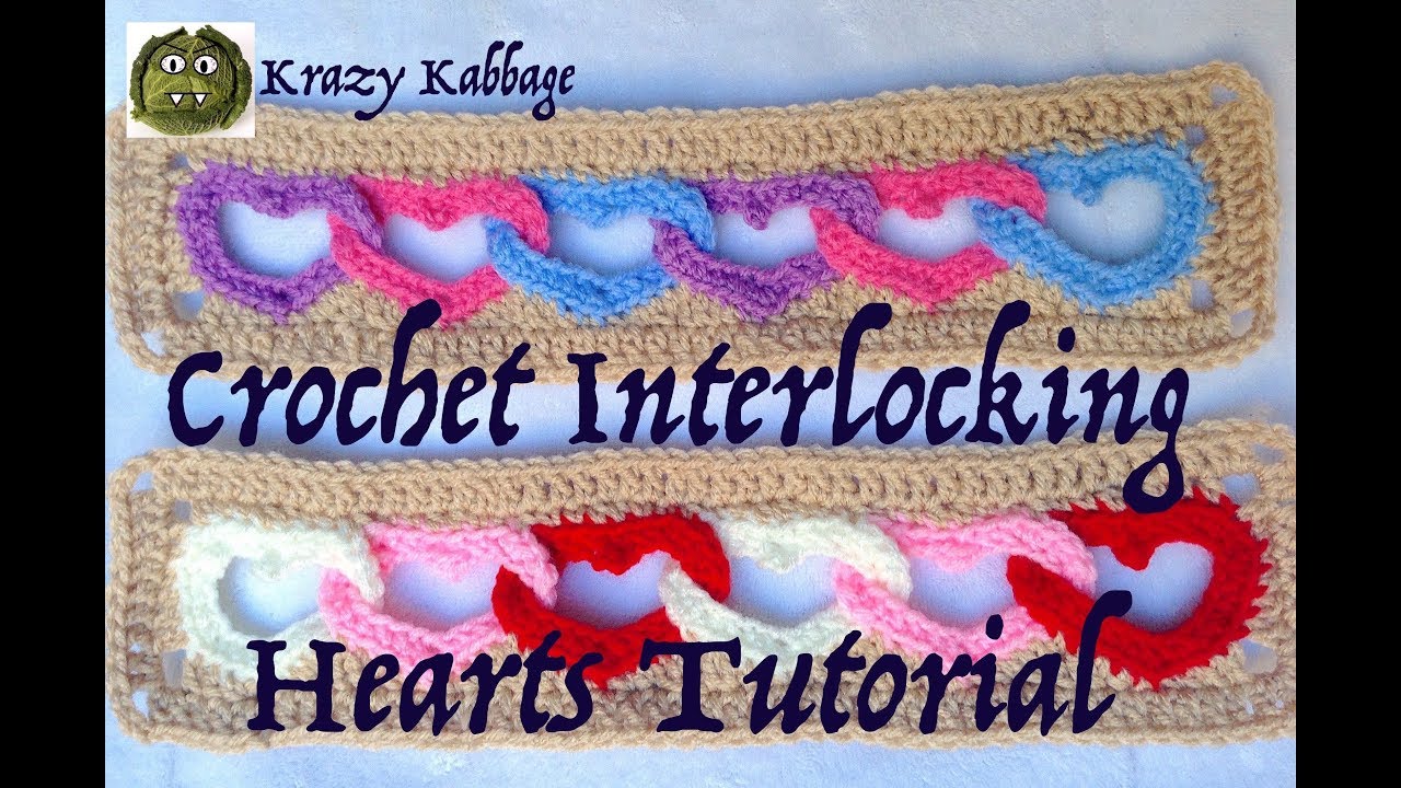 How to Crochet Linked Hearts - YouTube