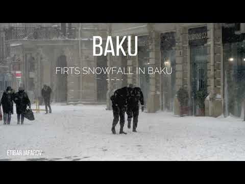 Bakıda küləkli qarlı bir gün 4k   #4k #baku