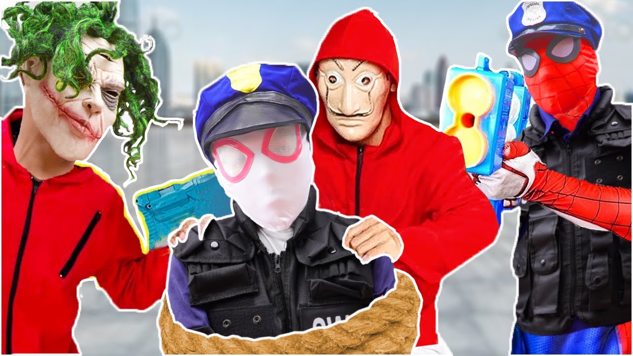 SUPERHERO's Story | Police SWAT Chase Joker Bad Guy Prison Escape ...