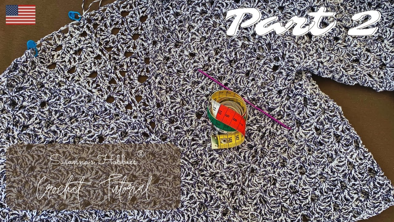 Elegant Fan Stitch HEX Cardigan Part 2 (Crochet Tutorial) /// Hexagonal ...