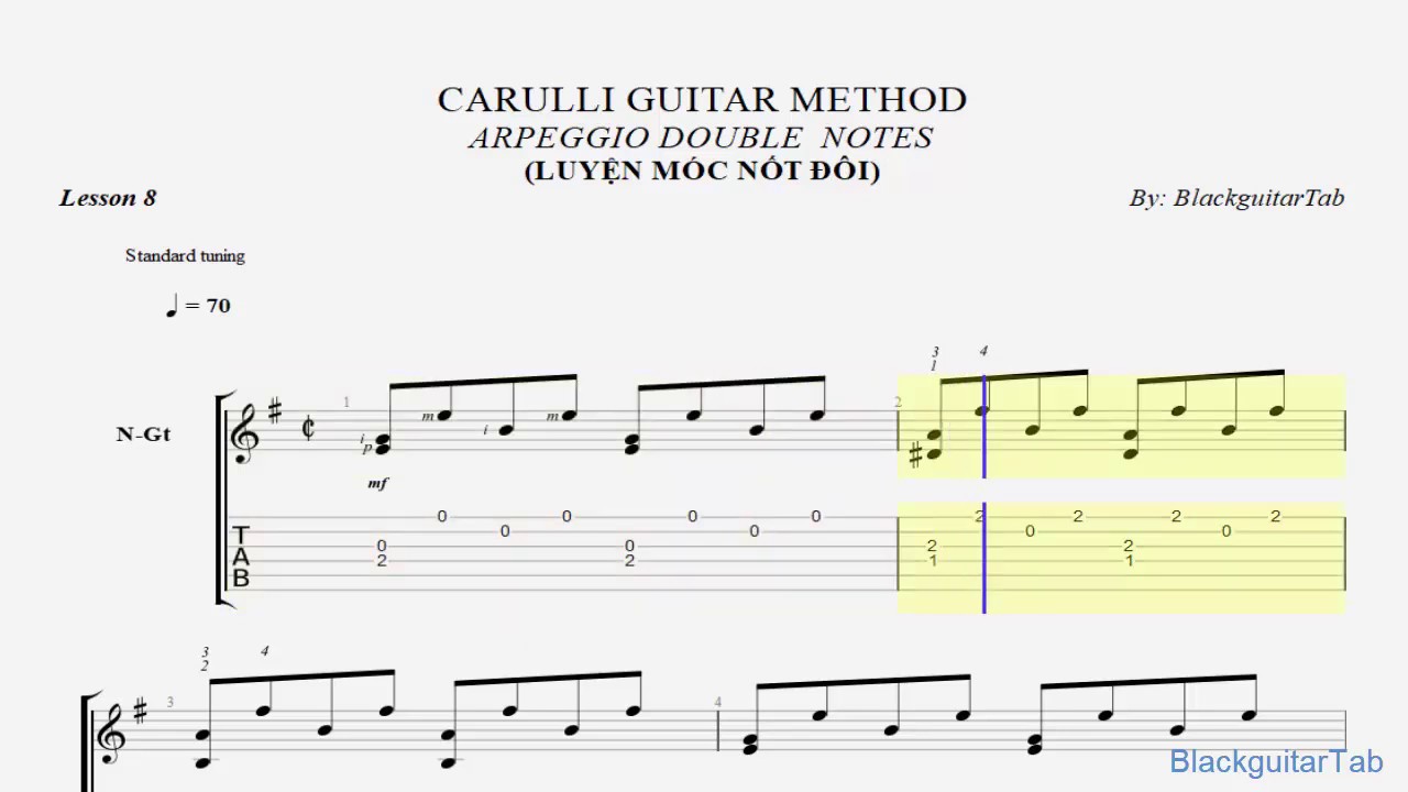 Carulli Guitar-Practise Arpeggio/Lesson 8 of 9 - YouTube