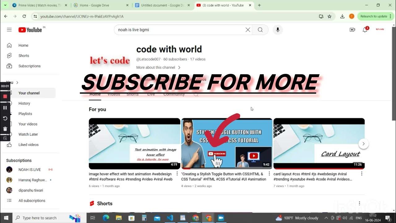 JavaScript Fibonacci Sequence Tutorial | Recursive and Iterative Methods | Code with World - YouTube