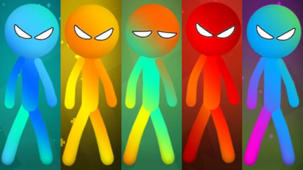 The Stickman MINIGAMES 1 2 3 4 Player Funny Gameplay New Colors ...