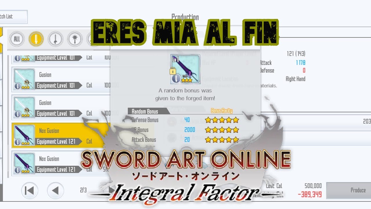 LA ESPADA DEFINITIVA | SWORD ART ONLINE INTEGRAL FACTOR | #91 - YouTube