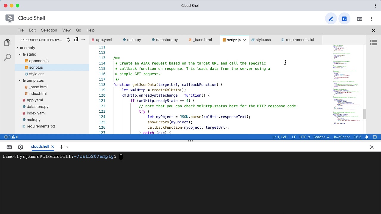 Empty Baseline Project Walkthrough for Google App Engine (using Python ...