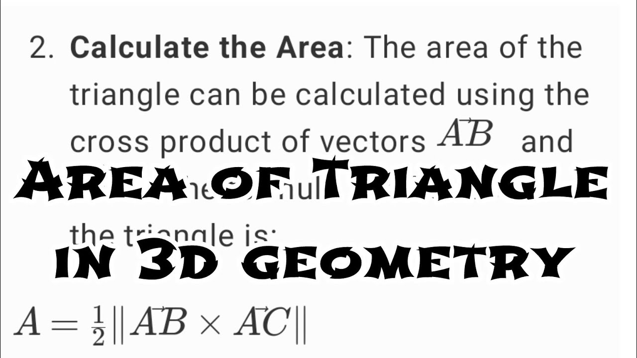 area of triangle in 3D geometry | vectors | 3D Geometry #maths #exam # ...