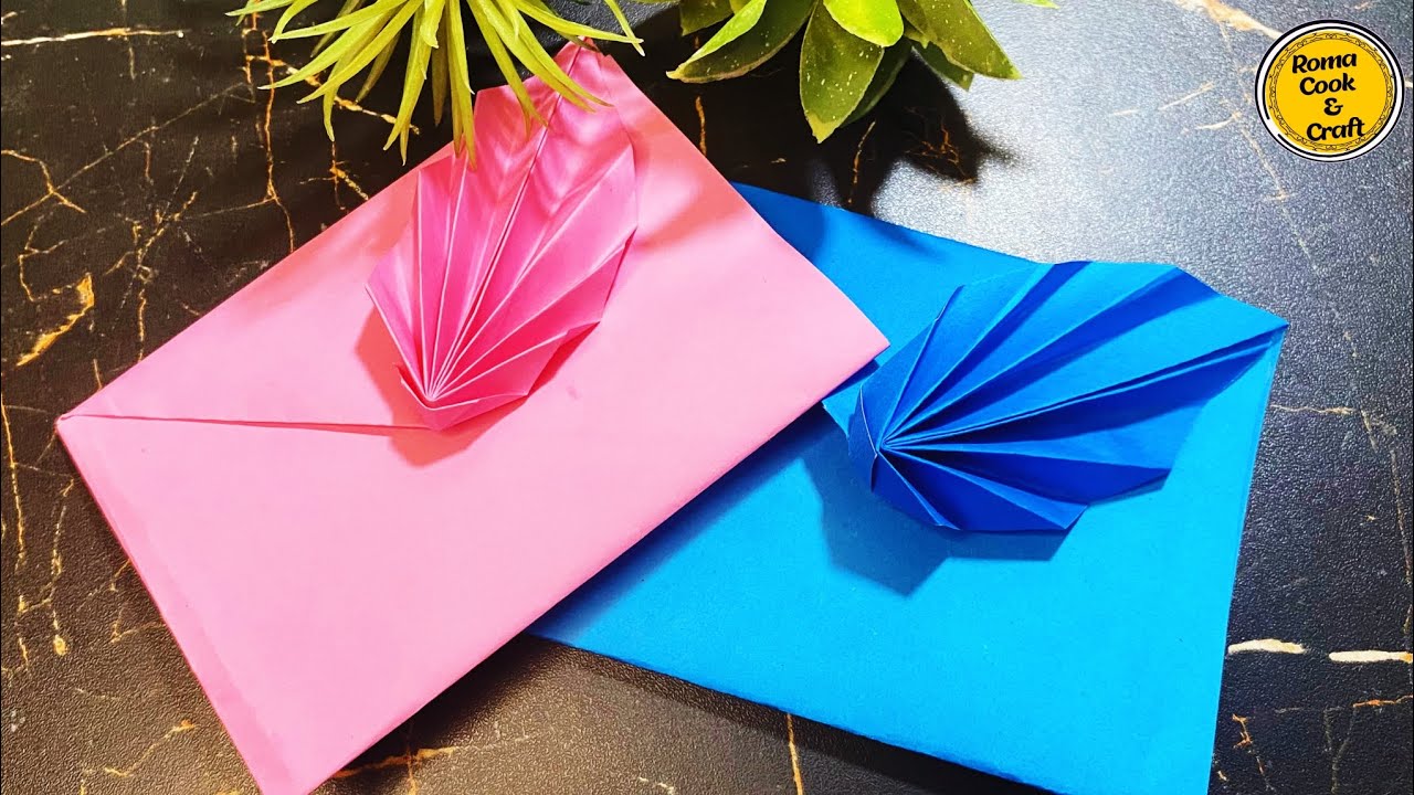 Leaf envelope origami|How to make leaf envelope 💌|Roma Cook &Craft ...