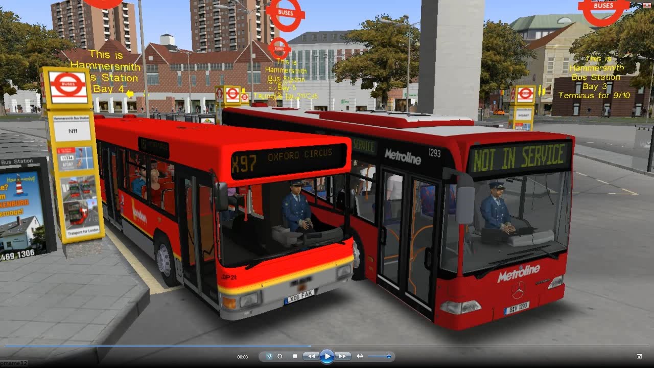 Omsi 2 tour (587) LHD London bus 211 Charing Cross Station ...