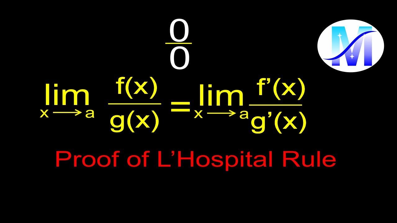 L'Hospital's rule proof || 0/0 form || Proof of L'Hospital's rule ...