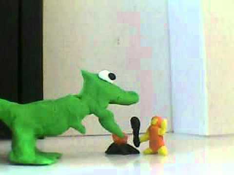 Claymation Caveman vs Dinosaur - YouTube
