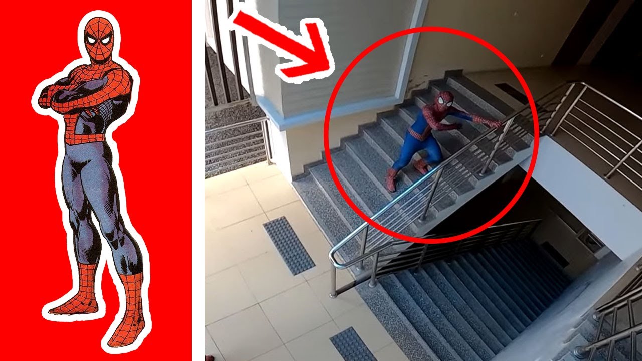 6 SPIDERMAN Reales Grabados en la VIDA REAL - YouTube